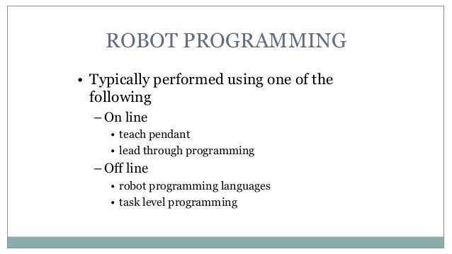Robot programming
