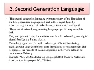 Robot Programmming VAL-I PART-I-Robot Language .pptx