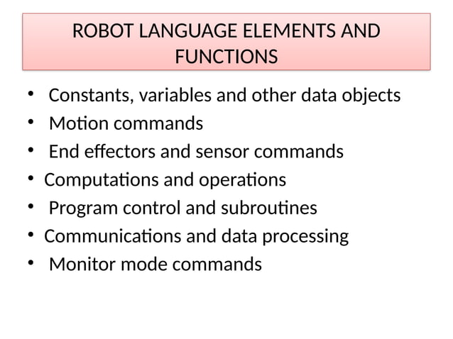Robot Programmming VAL-I PART-I-Robot Language .pptx