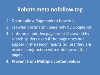 Robots.txt vs rel=nofollow vs meta robots nofollow tutorial | PPT