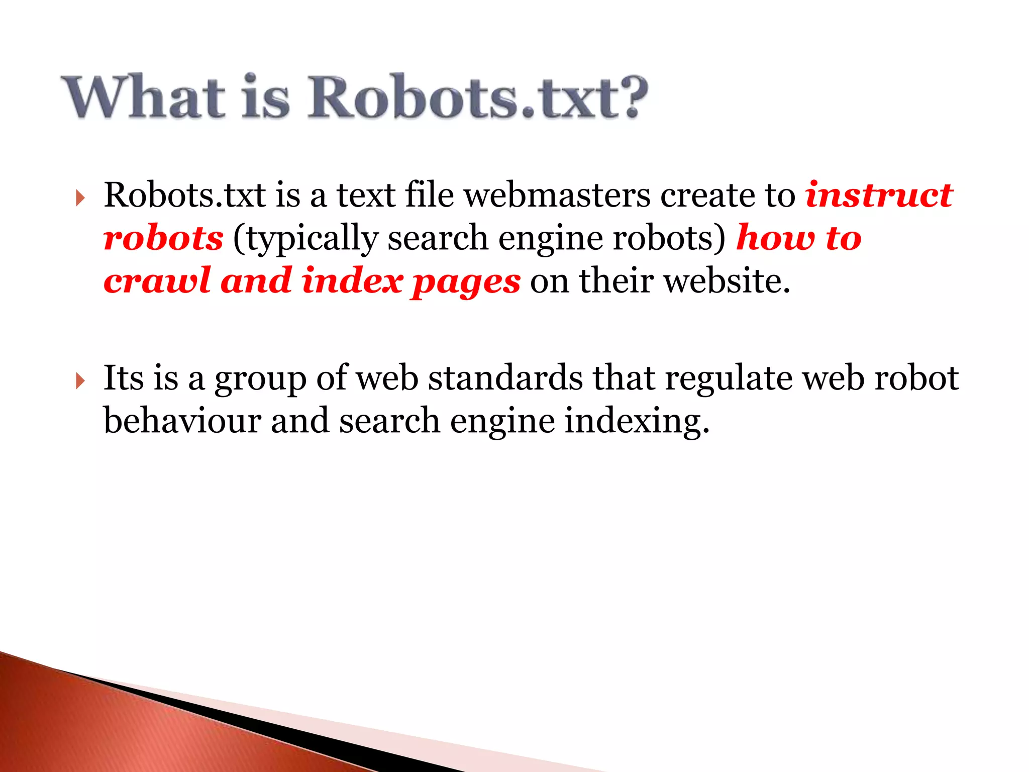 Robots.txt - Control What Crawler Can See | PPT