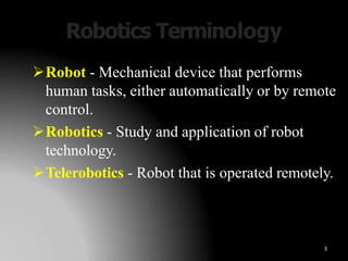 Robots.pptx | Robotics | Technology & Computing
