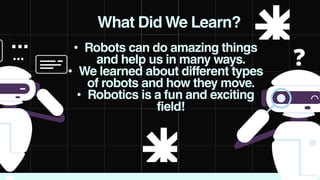 Robots Presentation - A small powerpoint presentation to show brief ...