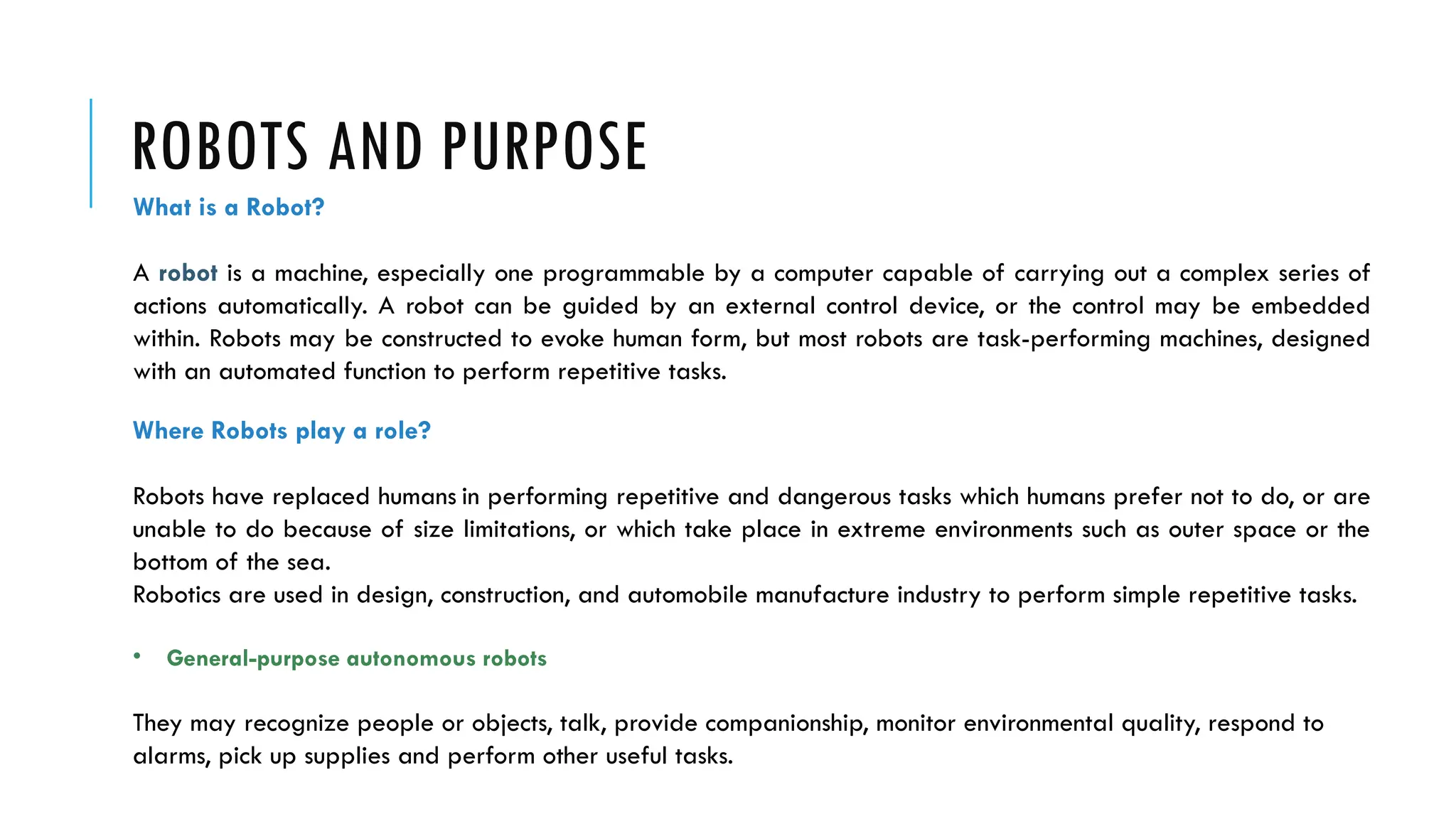 Robots and its uses for Grade 5 Students.pptx