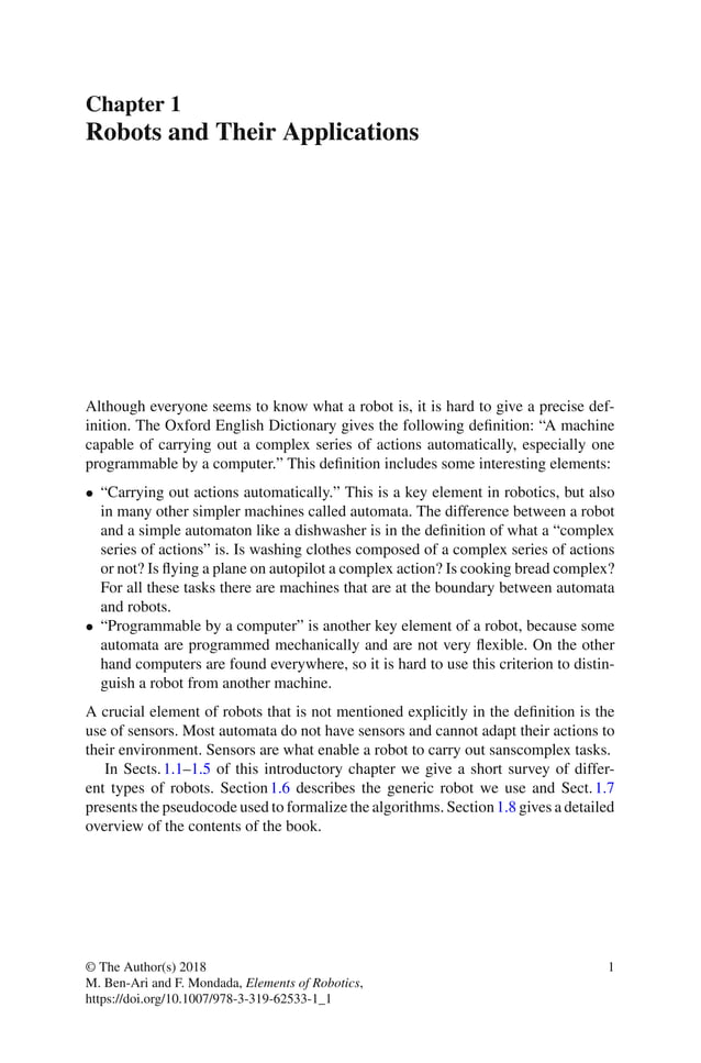 Robots_and_Their_Applications.pdf | Robotics | Technology & Computing