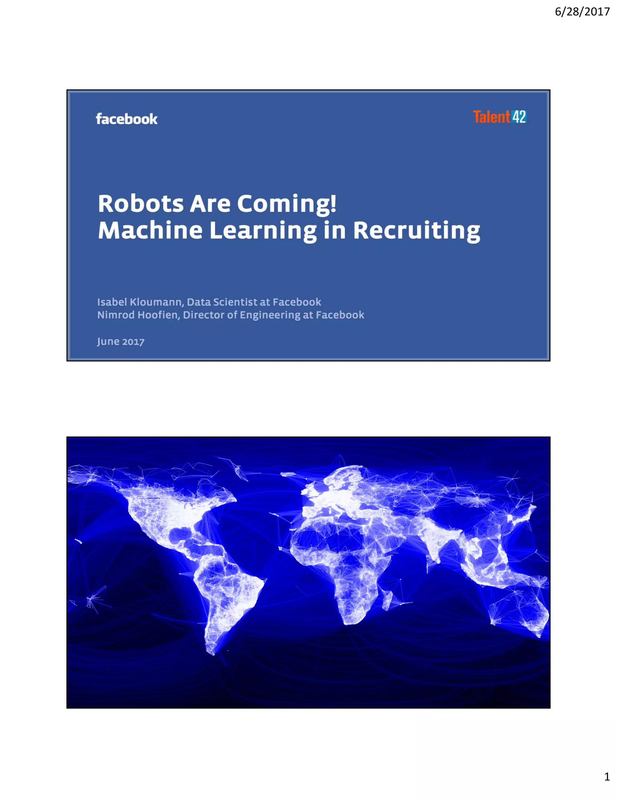 Talent42 2017: Robots are Coming - Nimrod Hoofien and Isabel Kloumann | PDF