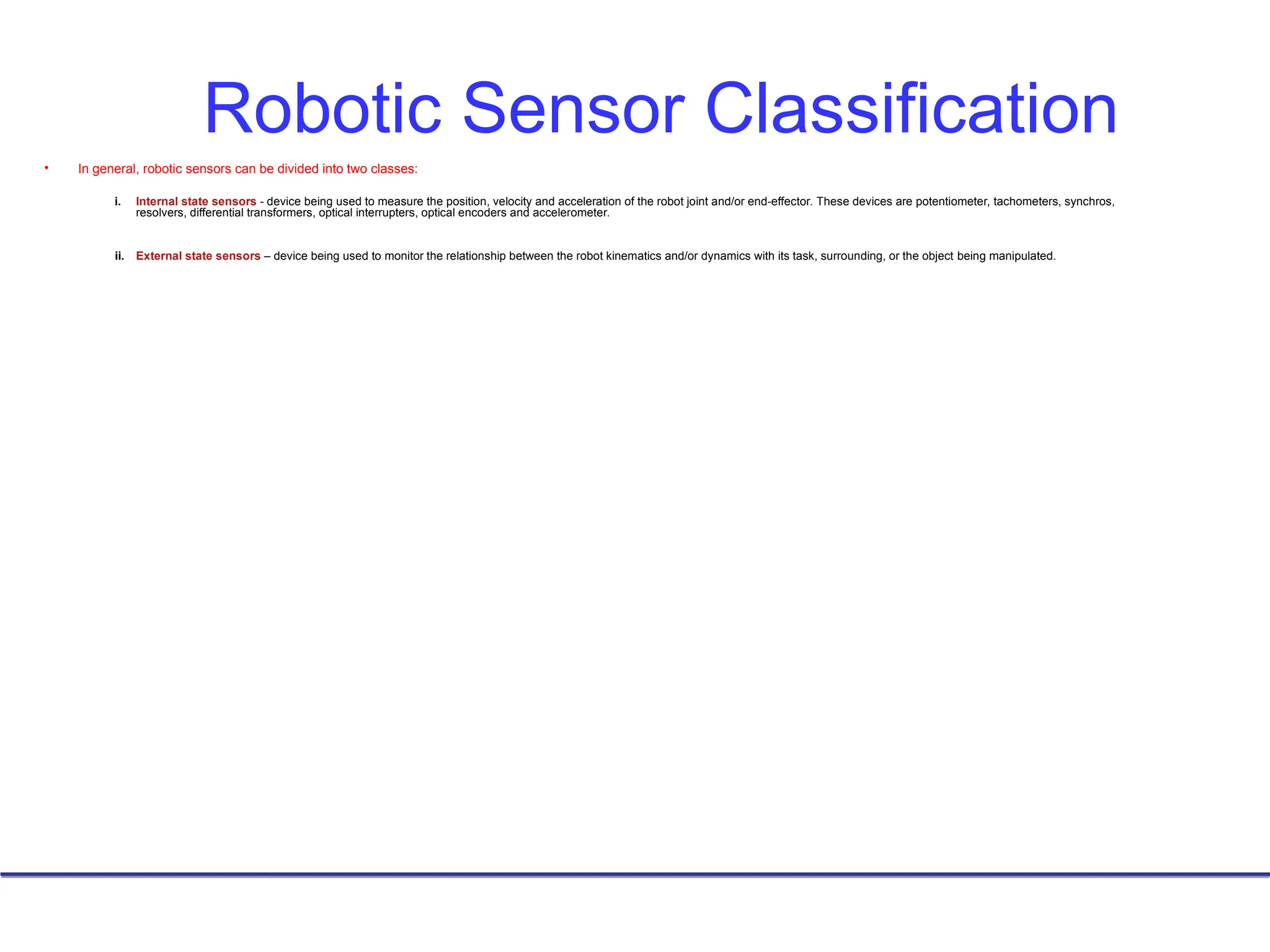 Robot Sensing, Sensors used in industrial applications.ppt | Computer Peripherals | Computing