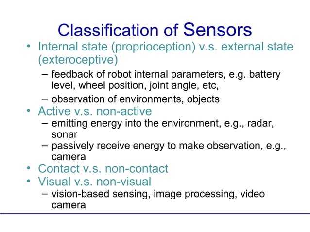 Robot Sensing, Sensors used in industrial applications.ppt | Computer ...