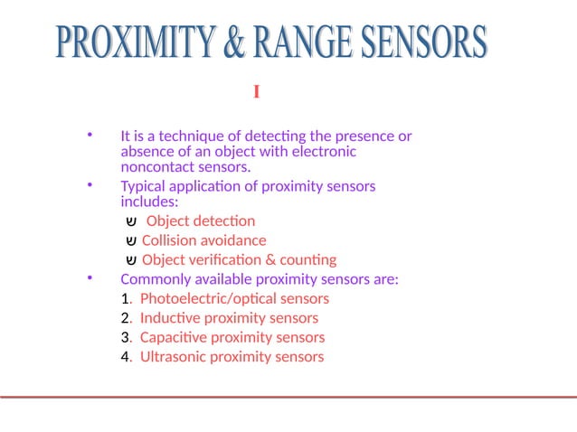 Robot Sensing, Sensors used in industrial applications.ppt | Computer ...