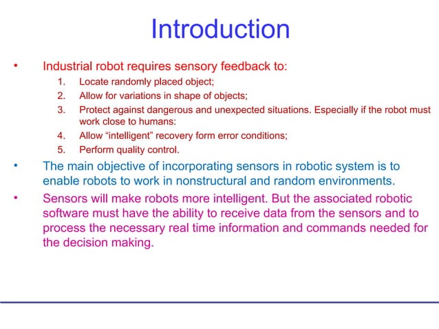Robot Sensing, Sensors used in industrial applications.ppt | Computer Peripherals | Computing