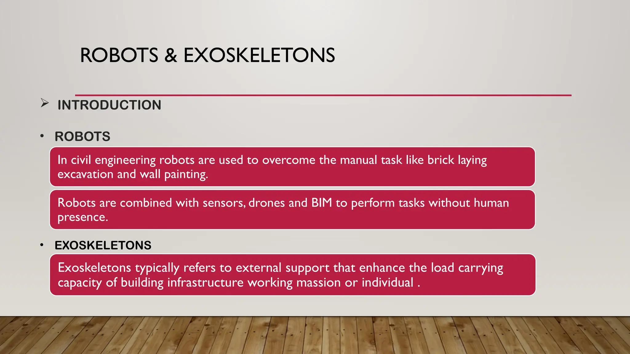 ROBOTS & EXOSKELETONS for advance in civil | PPTX