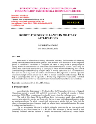 Robots for surveillance in military applications | PDF