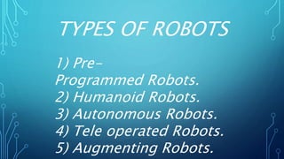 Robots from sci fi to reality | PPTX