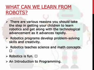 Robots in education | PPTX