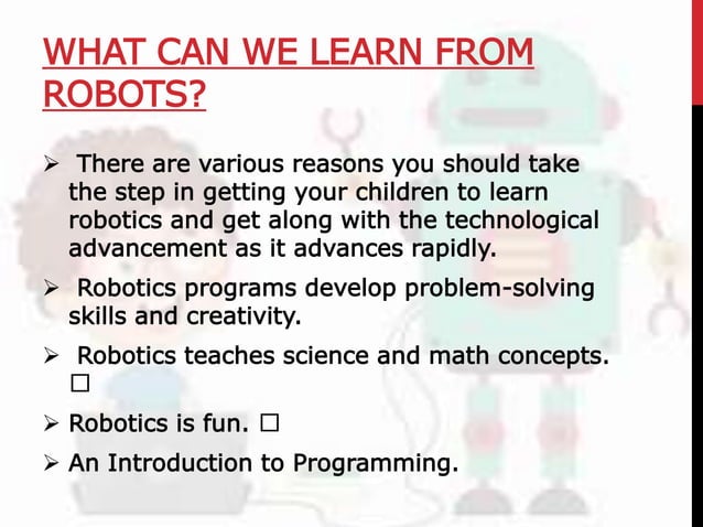 Robots in education | PPTX