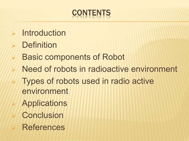 seminar on Robots in radioactive environment | PPTX | Robotics ...