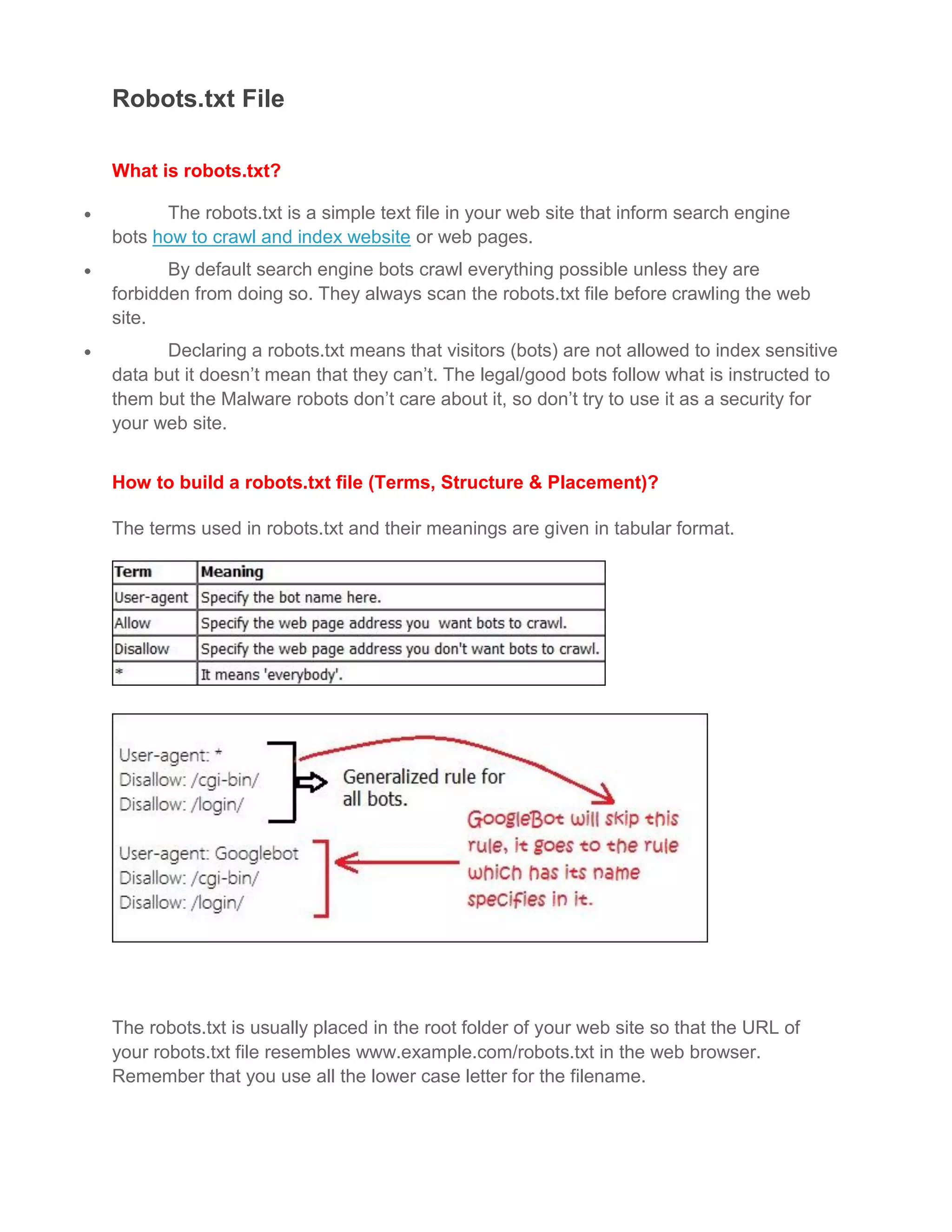 SEO Robots txt FILE | PDF