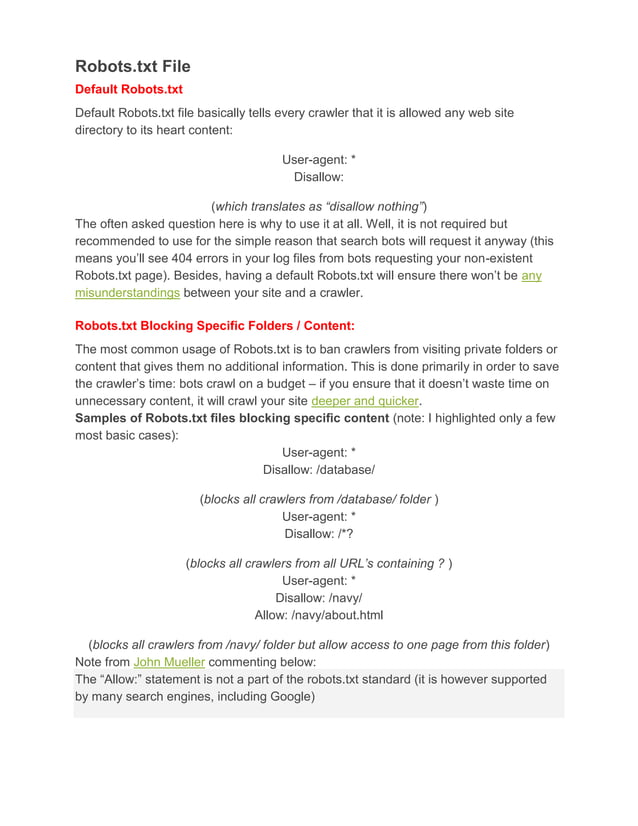 SEO Robots txt FILE | PDF