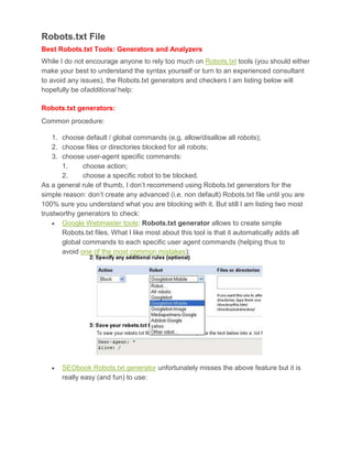 SEO Robots txt FILE | PDF