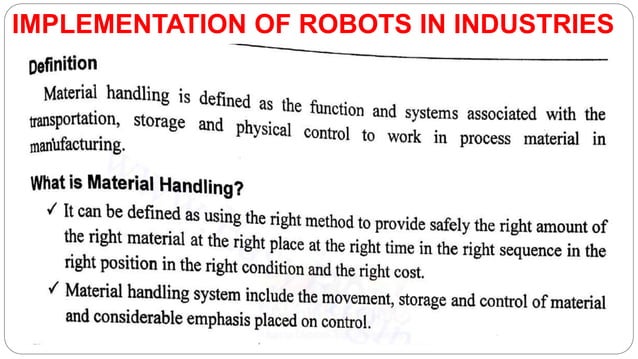 ROBOTICS- IMPLEMENTATION AND ROBOT ECONOMICS | PPTX