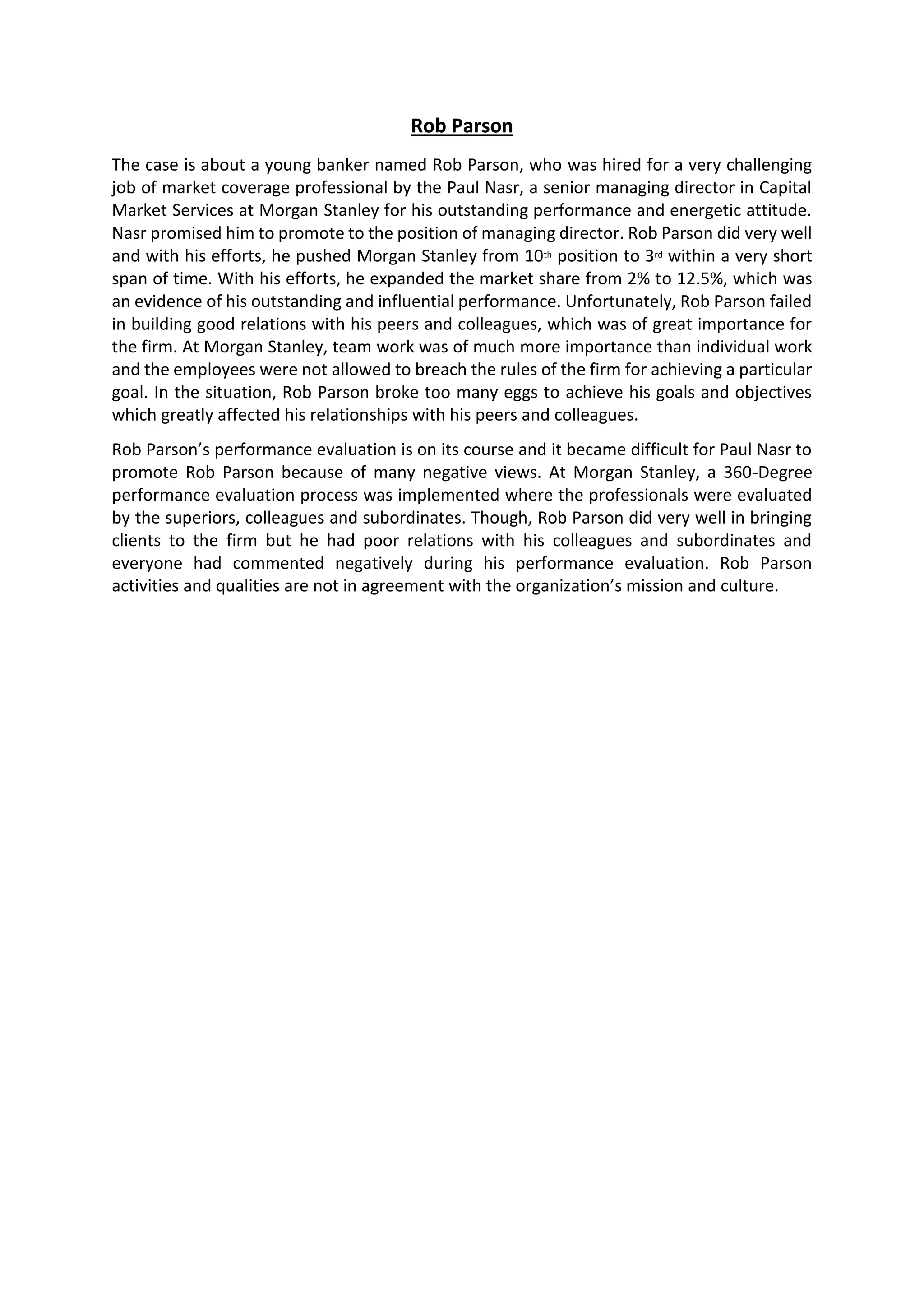 CASE STUDY OF Rob Parson | PDF