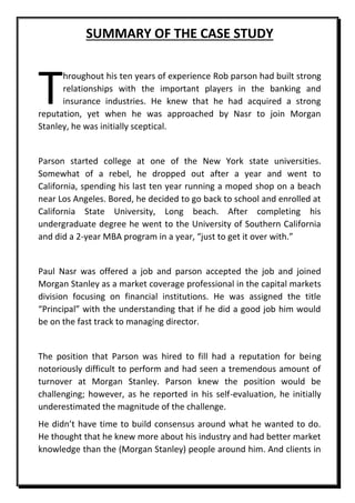 Rob Parson At Morgan Stanley | PDF