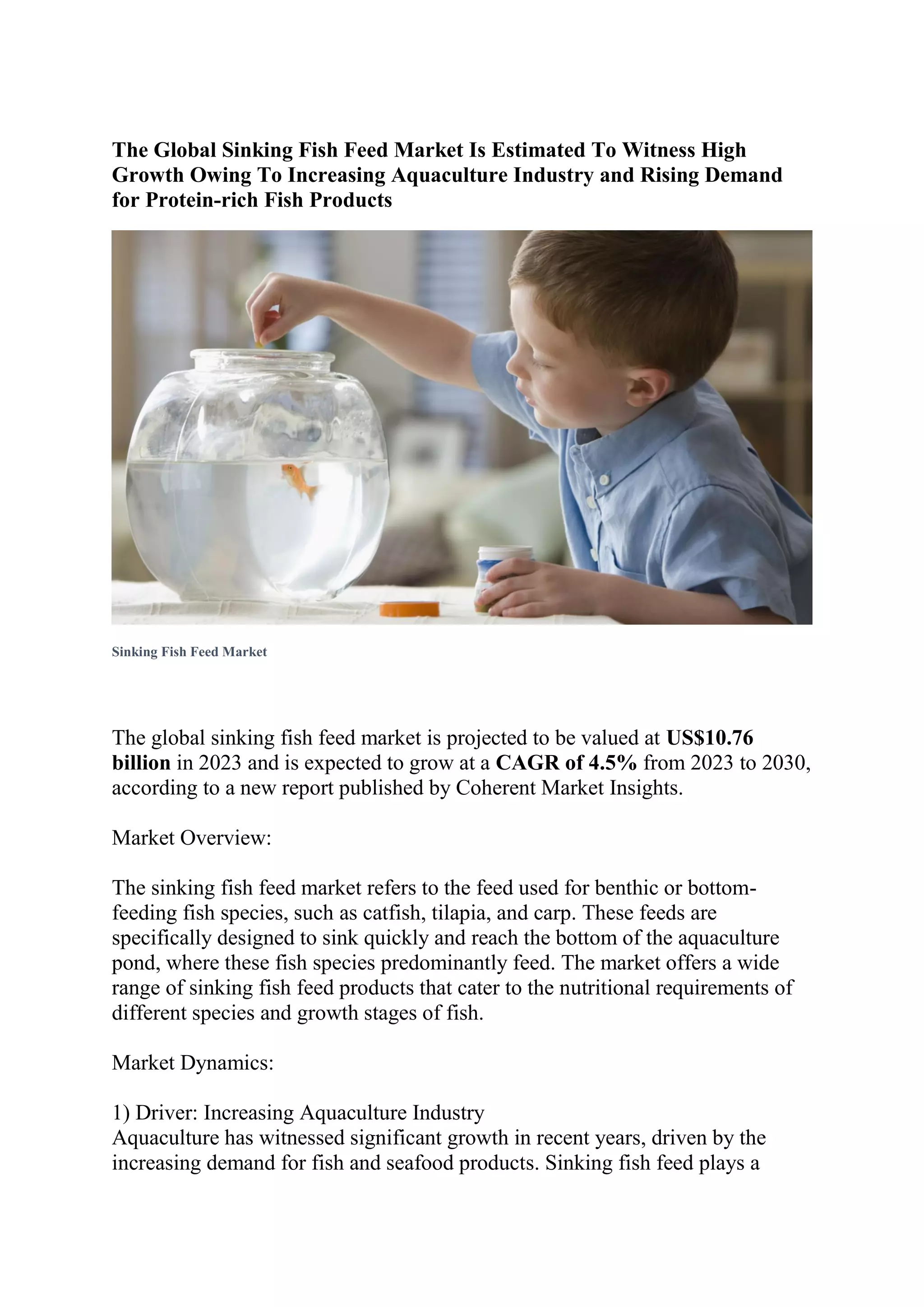 Sinking Fish Feed Market | PDF