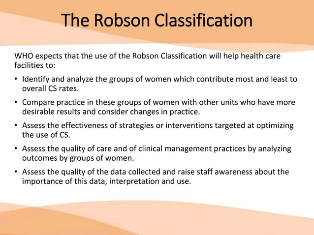 Robson classification Dr. Iqra Malik.ppt | Pregnancy | Reproductive Health