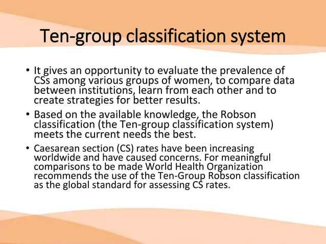 Robson classification Dr. Iqra Malik.ppt | Pregnancy | Reproductive Health