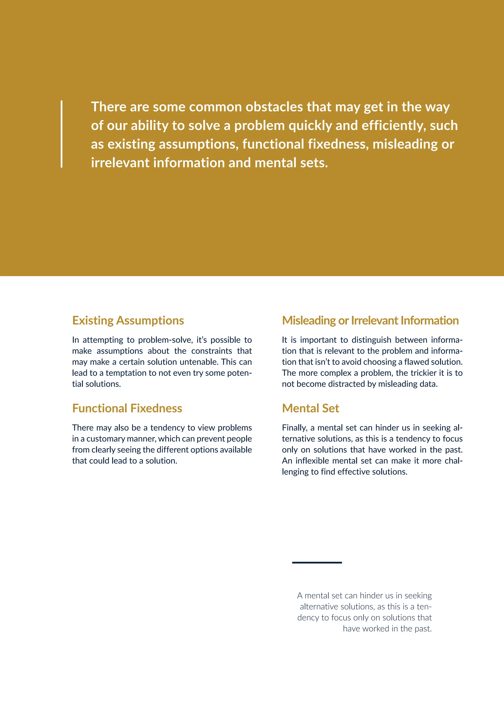 Becoming a Better Problem Solver - Obstacles to Problem-Solving | PDF