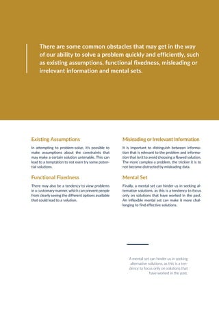 Becoming a Better Problem Solver - Obstacles to Problem-Solving | PDF