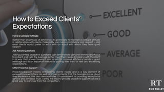 Rob Tolley London - How to Exceed Clients’ Expectations | PPT