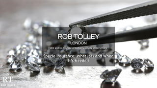 Rob Tolley London - Specie Insurance What It is and When It’s Needed | PDF