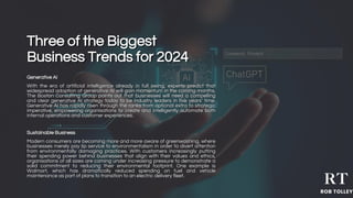 Rob Tolley London - Three of the Biggest Business Trends for 2024 | PDF ...