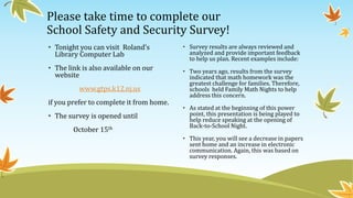 Roland Rogers Elementary School Back to School Night 2018 | PPT