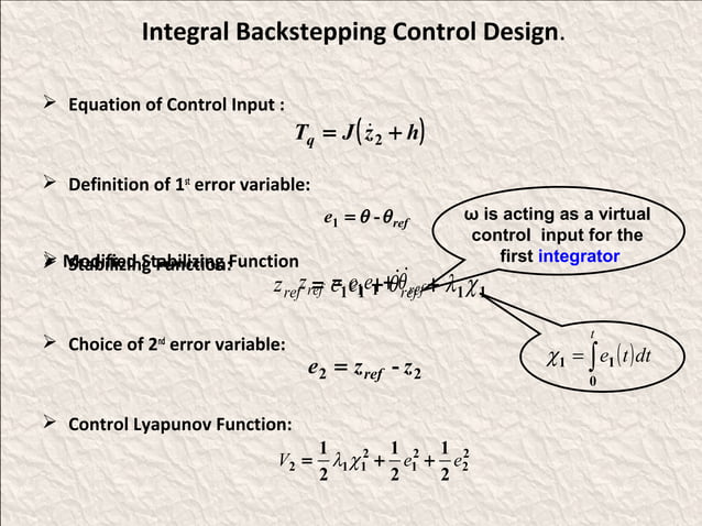 Robust Adaptive Integral Backstepping Control And Its Implementation On