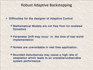 Robust adaptive integral backstepping control and its implementation on | PPT