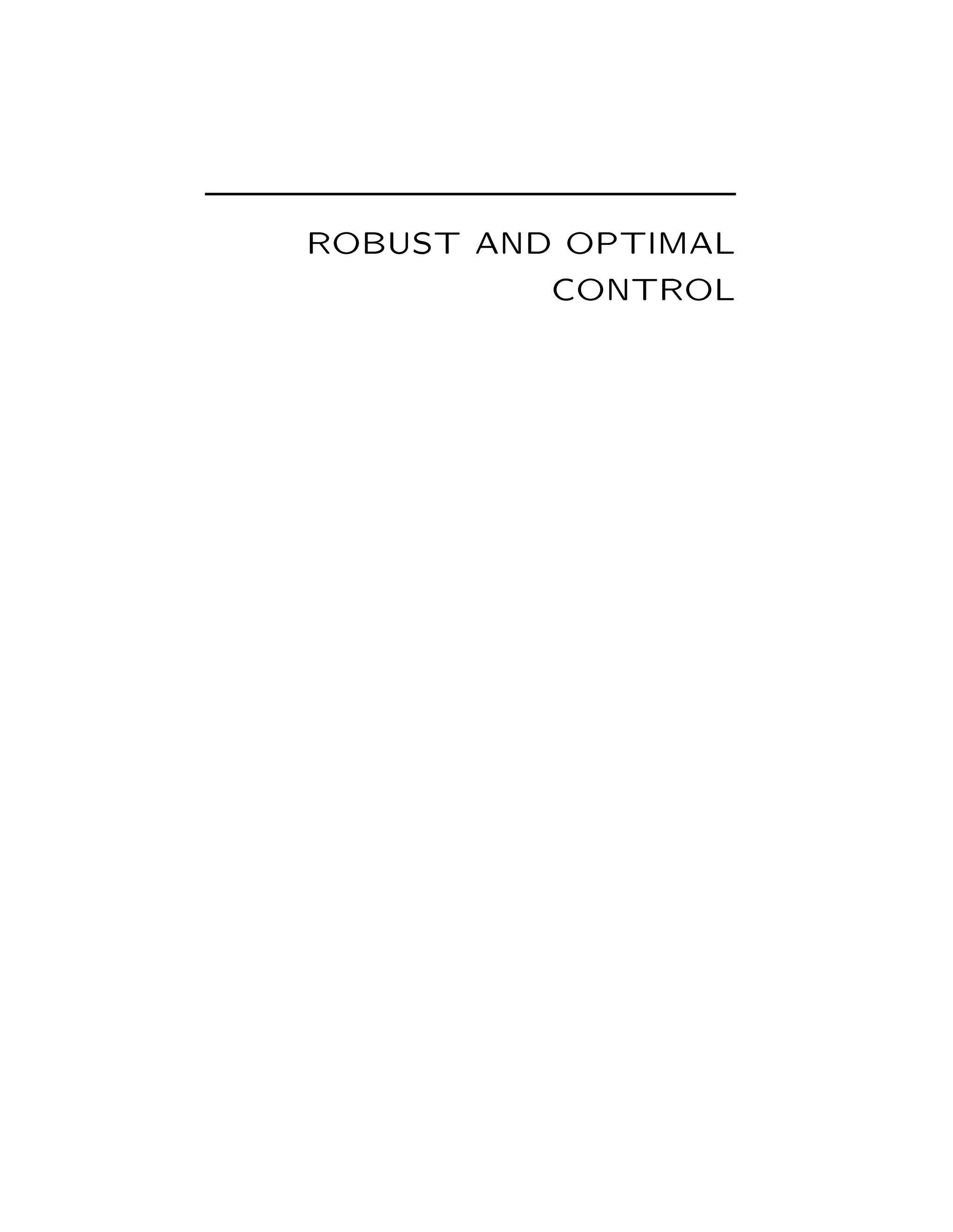 Robust and Optimal Control | PDF