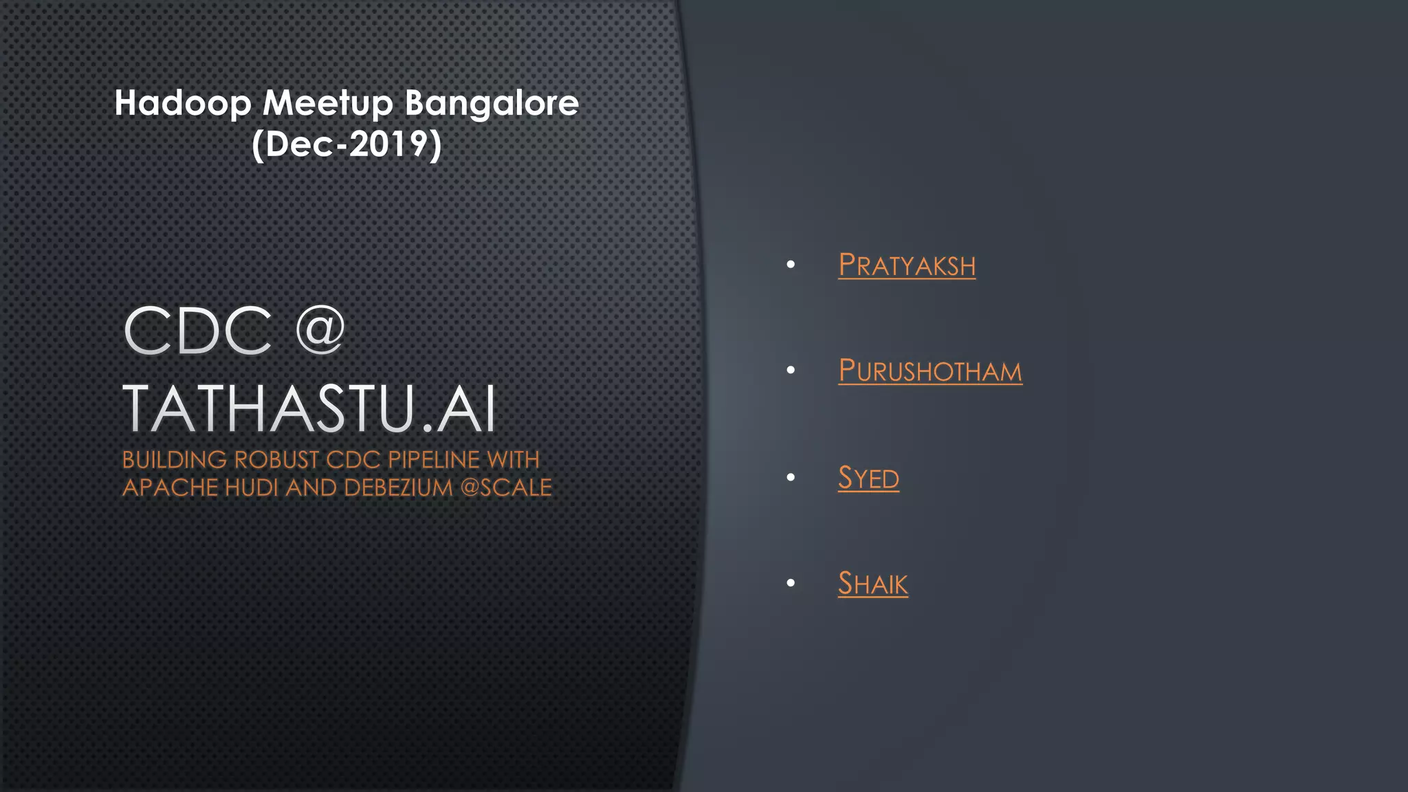 Building robust CDC pipeline with Apache Hudi and Debezium | PDF