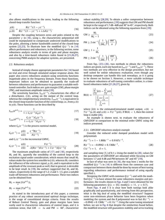 Robust design of a 2 dof gmv controller a direct self-tuning and fuzzy scheduling approach | PDF