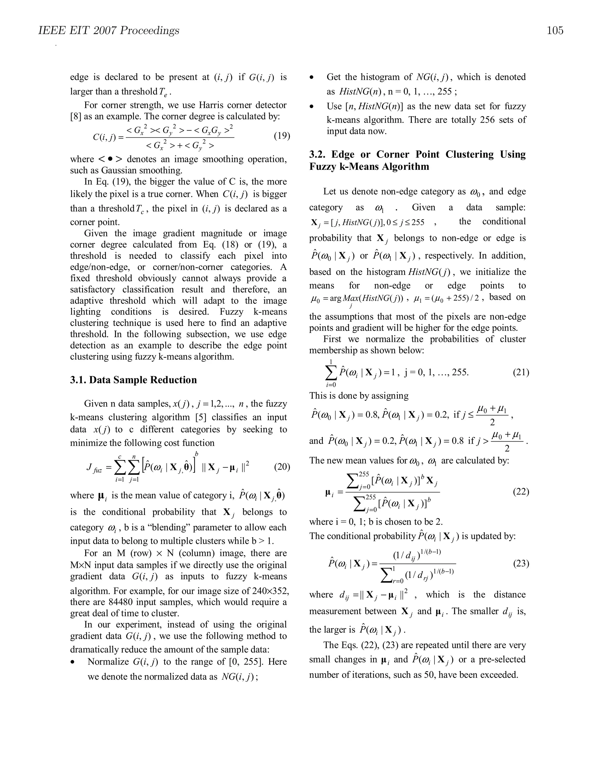 Robust edge and corner detection using noise identification and ...