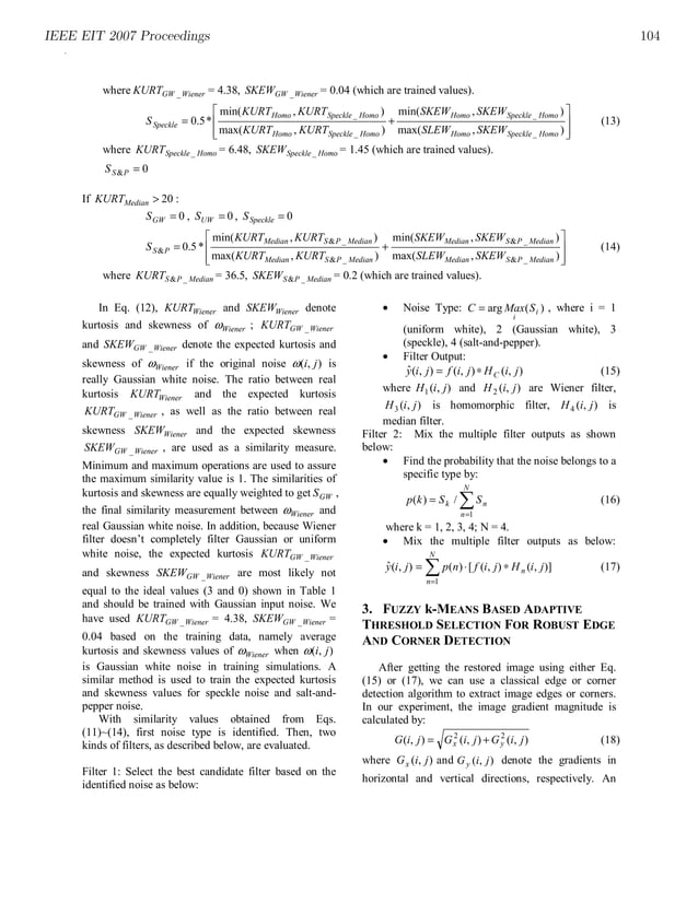 Robust edge and corner detection using noise identification and ...