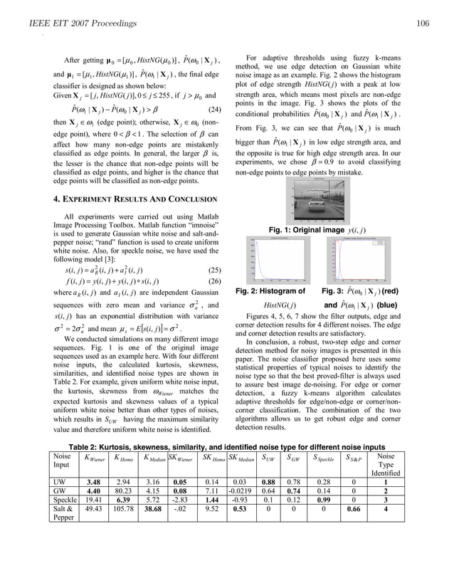 Robust edge and corner detection using noise identification and ...