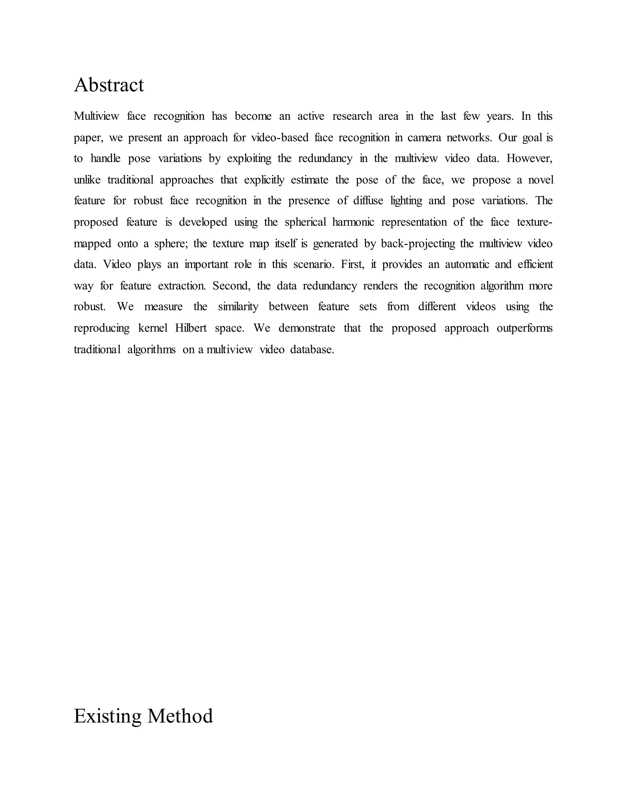 Ieee 2014 Matlab Image Processing Projects Robust Face Recognition From Multi View Videos Docx