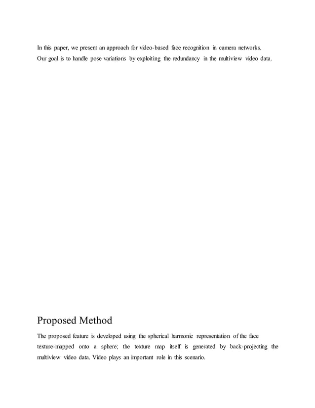 Ieee 2014 Matlab Image Processing Projects Robust Face Recognition From Multi View Videos Docx