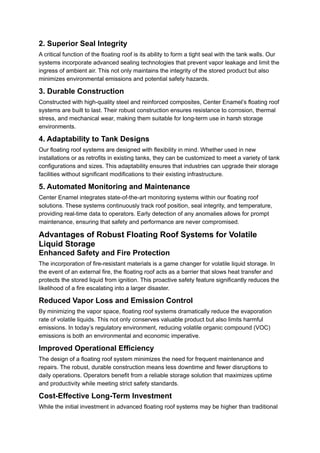 Robust Floating Roof Systems with Fire-Resistant Materials for Volatile ...