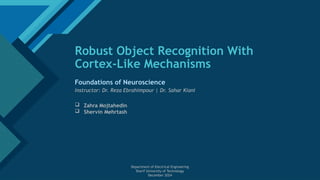 Robust Object Recognition With Cortex-Like Mechanisms | PPTX