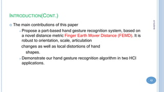 Robust Part-Based Hand Gesture Recognition Using Kinect Sensor | PPT
