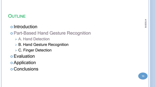 Robust Part-Based Hand Gesture Recognition Using Kinect Sensor | PPT