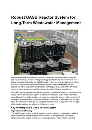 Robust UASB Reactor System for Long-Term Wastewater Management.docx